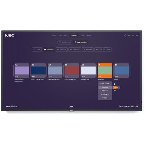 NEC MultiSync® P555-MPi4 LCD 55" Professional Large Format Displays (i ...