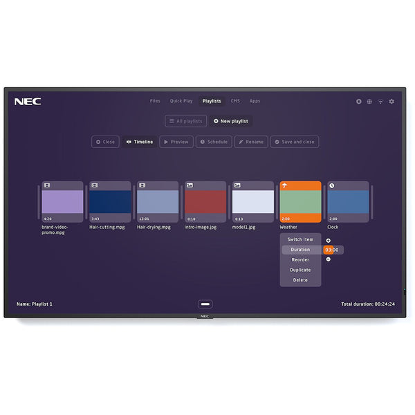 NEC MultiSync® P555-MPi4 LCD 55" Professional Large Format Displays (i ...
